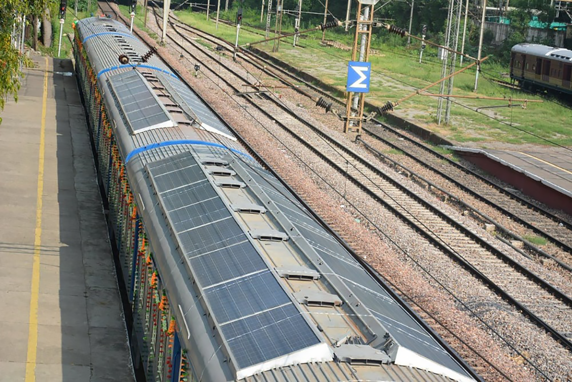 The Largest Rail Network in Asia Just Debuted a Solar-Paneled Train