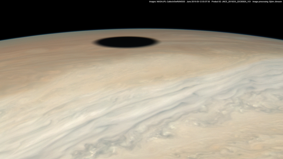Juno Captures Stunning Images of a Solar Eclipse on Jupiter