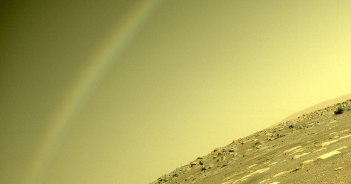 NASA Releases Breathtaking Rover Photo of "Rainbow" on Mars