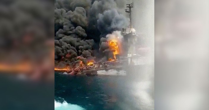 Huge Oil Tanker Explodes Off Coast of Africa
