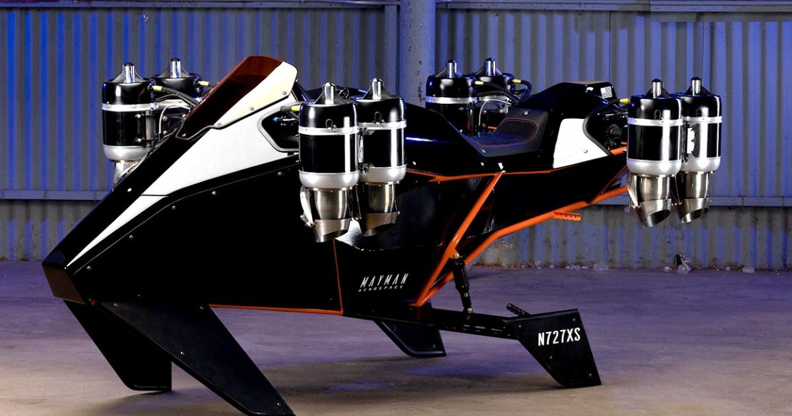 Inventor Unveils Flying Motorcycle Powered by Eight Jet Engines