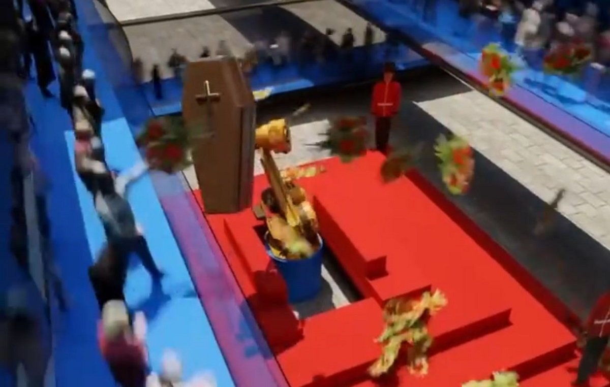 Deranged Scheme Proposes Mounting Queen's Coffin on Robot Arm