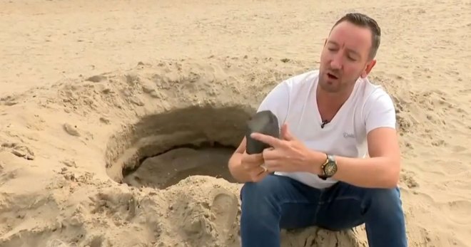 Irish TV Crew Films Segment on "Mysterious Crater" That Turns Out to Be Hole Dug by Local "Lads"