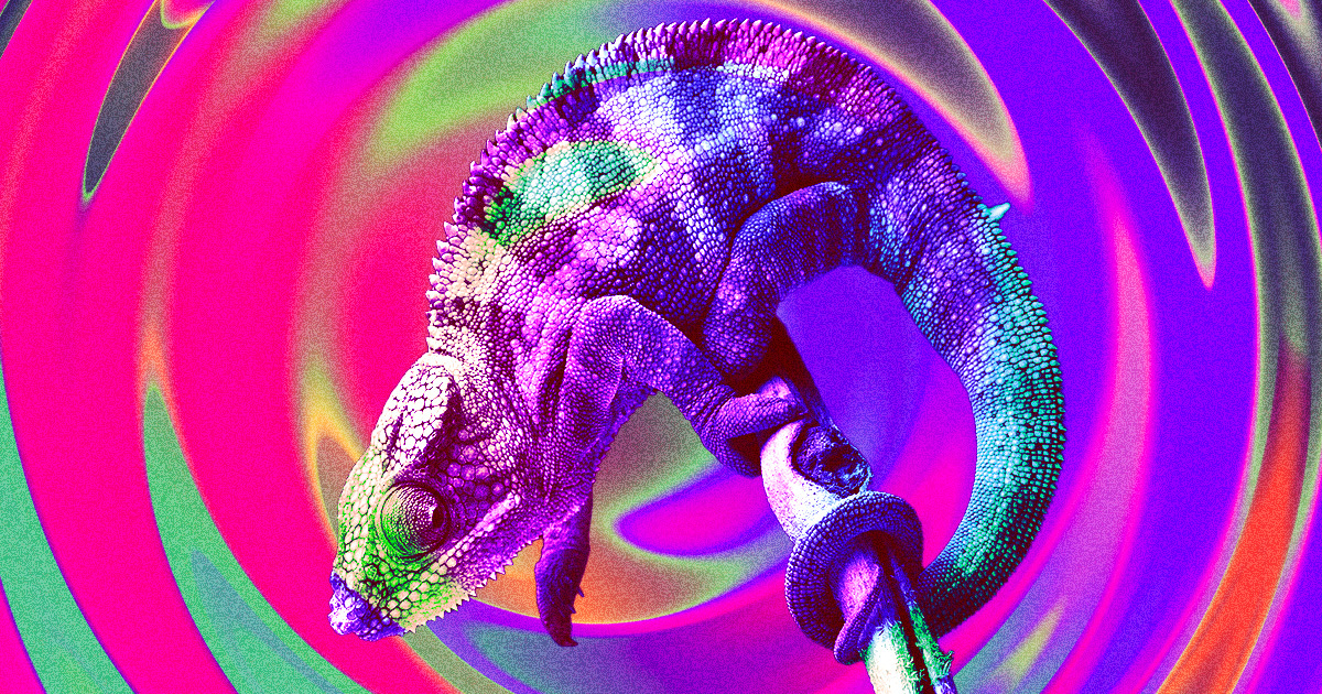 Chameleon Bursts Into Pulsating Color Just Before Dying