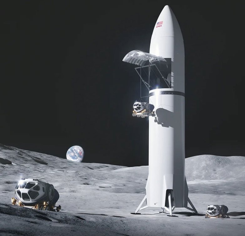 NASA Releases New Render of SpaceX's Starship Landed on the Moon's Surface