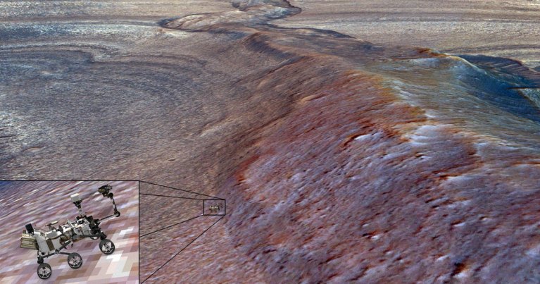 NASA Mars Rover Exploring Spiderweb-Like Patterns on Mars