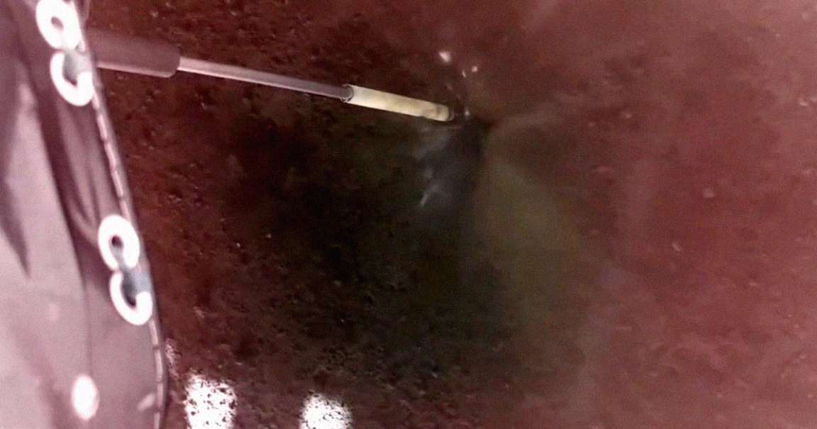 Lunar Lander Starts Drilling Into the Moon, Sparks Flying