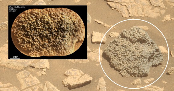 Scientists Puzzled by Mars Rock Covered in Egg-Like Spheres