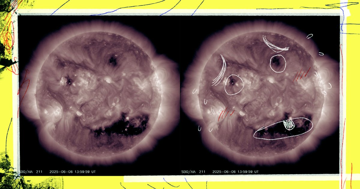 Giant Crude "Face" Appears on Surface of Sun