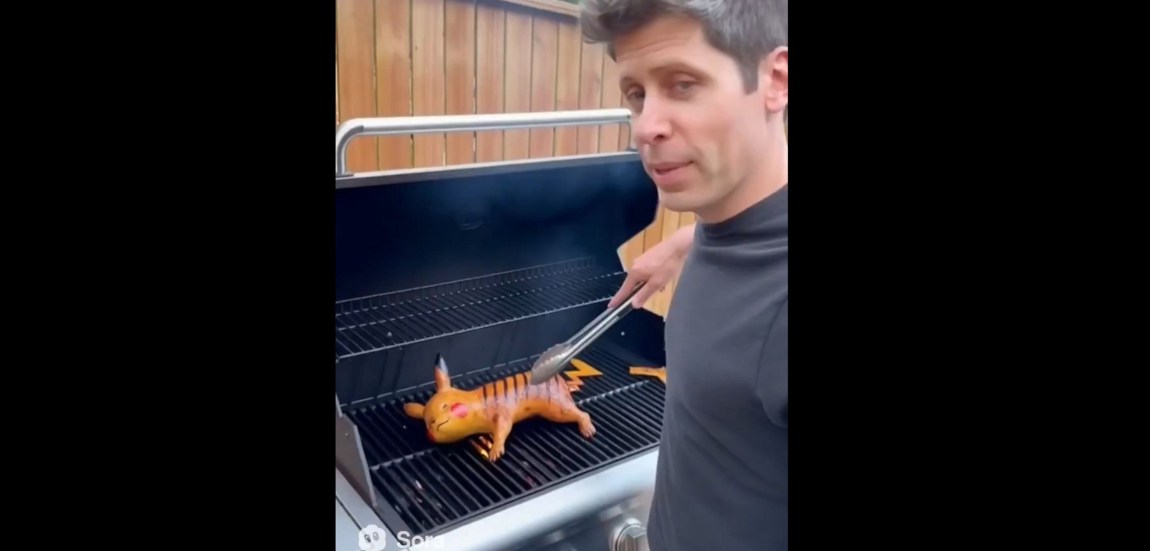 Horrific Sora 2 Video Shows Sam Altman Grilling a Dead Pikachu
