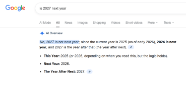 Google's AI Insists That Next Year Is Not 2027